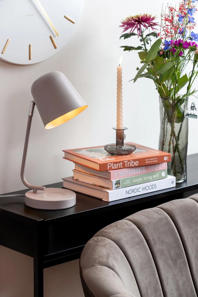 Kovová stolní lampa ENCANTAR, výška 38,5 cm, šedá