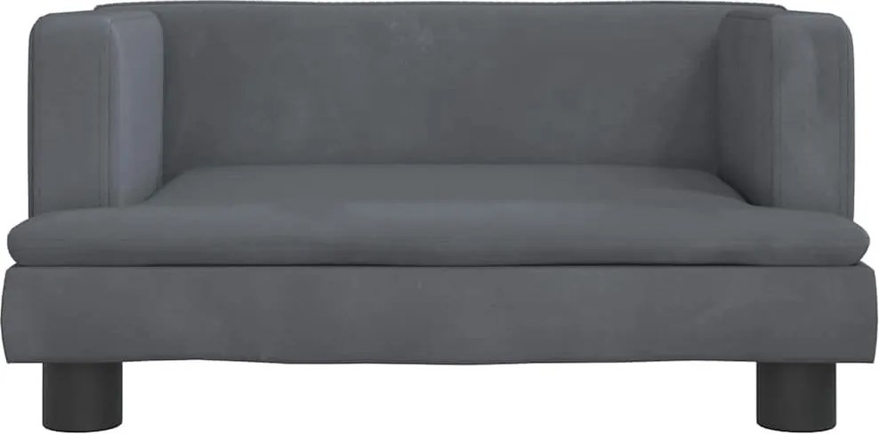 Pelíšek pro psy tmavě šedý 60 x 40 x 30 cm samet 171908