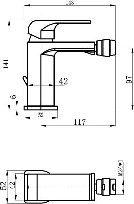 Novaservis Nobless Sharp Bidetová baterie s odpadovou soupravou, chrom, 37011,0