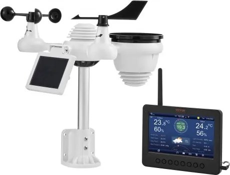 Wi-Fi meteorologická stanice 7 v 1 7 V TFT displeji bezdrátový venkovní senzor