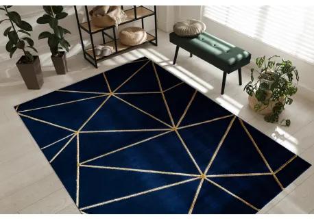 koberec EMERALD výhradní 1013 glamour, stylový geometrický tmavě modr velikost 140x190 cm | krásné koberce cz