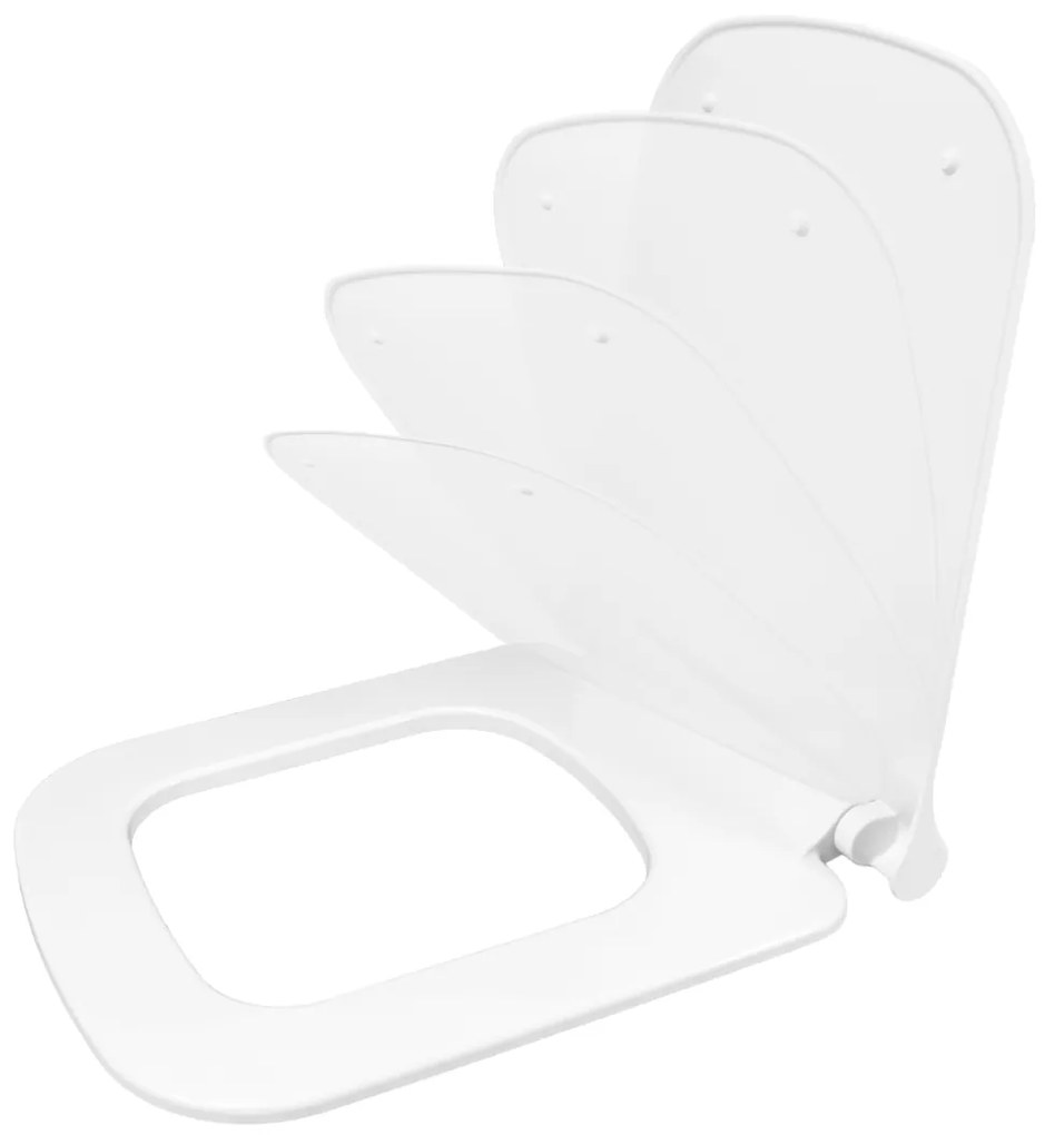 Gamma Erga Viana, toaletní WC sedátko 418(467)x444mm z duroplastu s pomalým zavíráním, bílá, ERG-GAM-D6