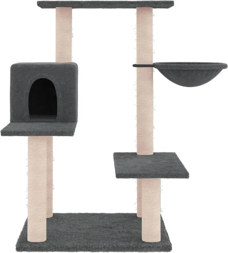 Škrabadlo pro kočky se sisalovými sloupky tmavě šedé 82,5 cm 172387