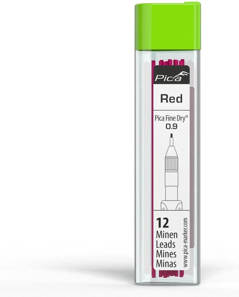Pica Marker Pica | Náhradní tuhy 0,9 mm červené pro mikrotužku