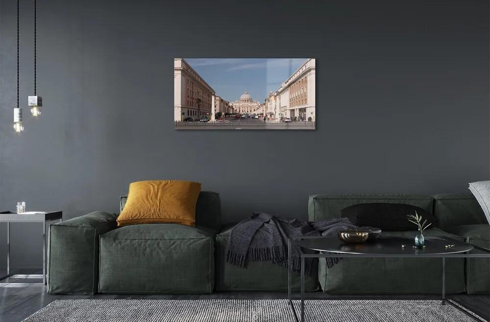 Obraz na skle Katedrála Rome budovy ulice 125x50 cm