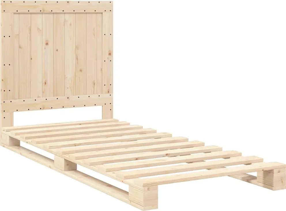 Rám postele s čelem 90 x 200 cm masivní borové dřevo 3281532