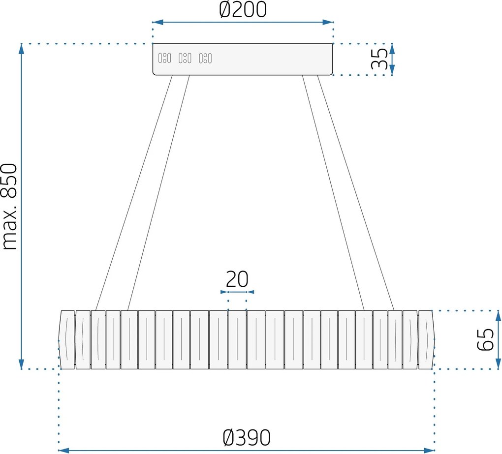 Toolight Toolight, Křišťálové LED závěsné svítidlo APP1040-CP + dálkové ovládání, chromová, OSW-09473