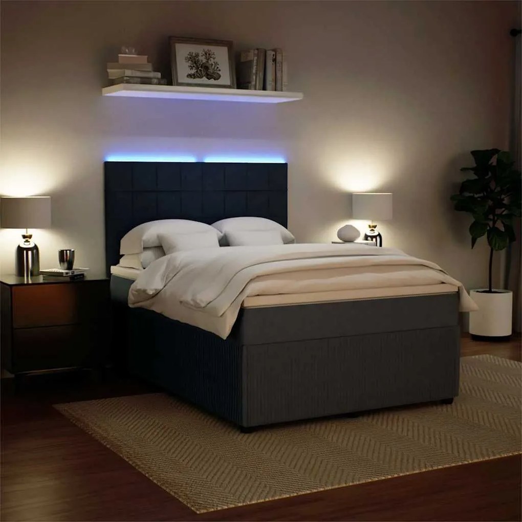 Box spring postel s matrací tmavě šedá 140x200 cm samet 3294659