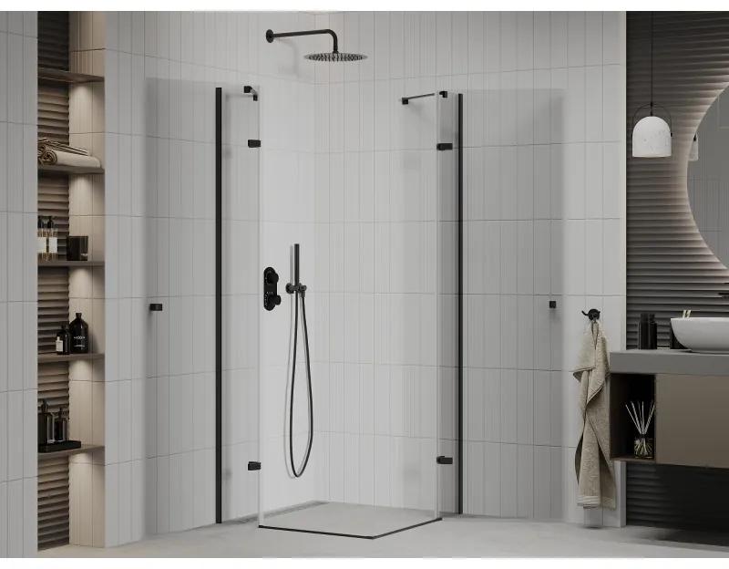 Mexen Roma Duo sprchový kout s otočnými dveřmi 100 x 100 cm, Průhledné, Černá - 854-100-100-70-00-02