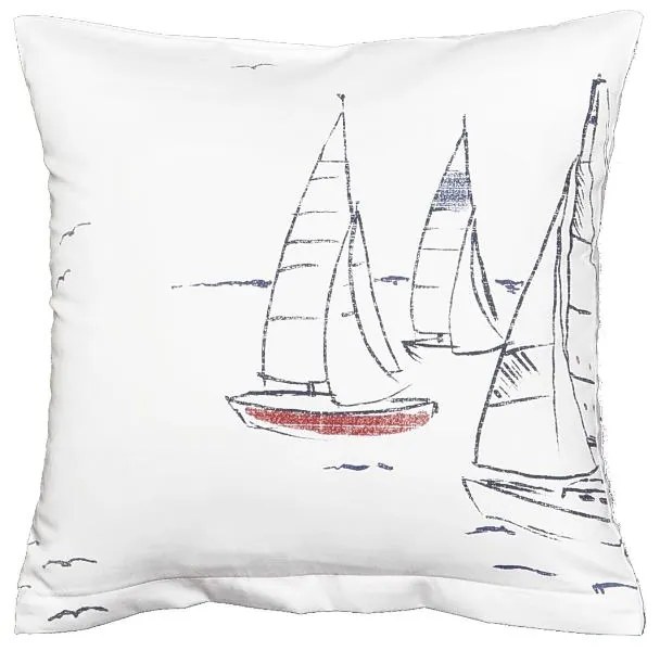 SCANquilt povlak SATÉN PLUS boats bílomodročervená 40 x 40 cm