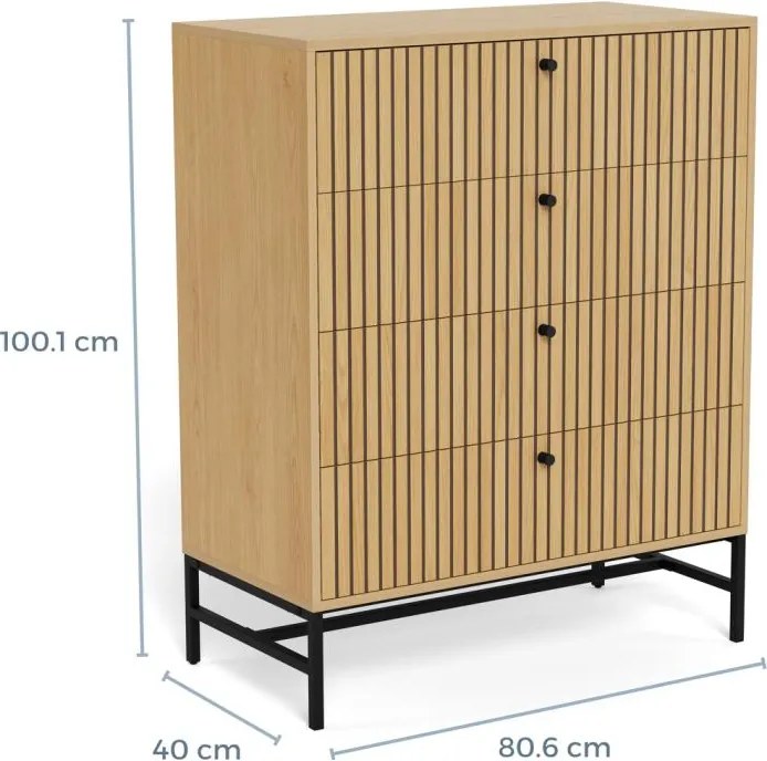 ACTONA Komoda ALBANY hnědá 80,6x40 cm
