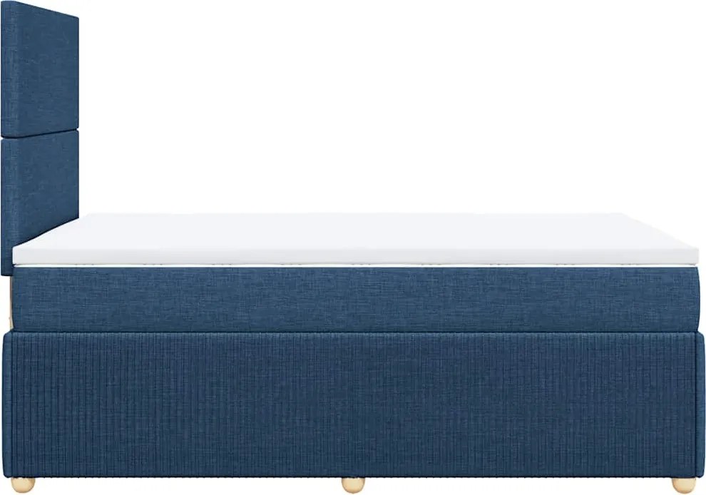 Box spring postel s matrací modrá 120x200 cm textil 3294322