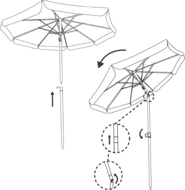 Zahradní slunečník 160 cm, meloun SPRINGOS VIVA BU0020