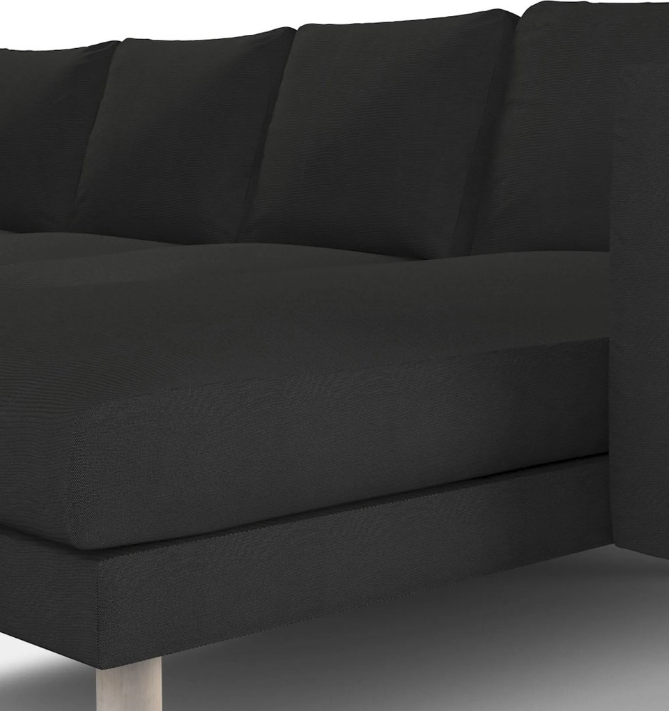 Potah na pohovku IKEA Norsborg 4-místná se šezlongem barva černá látka pletený vzor