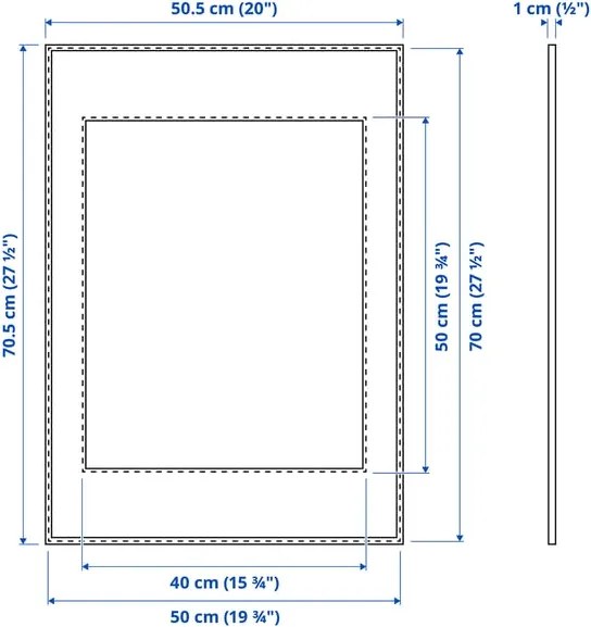 LOMVIKEN Rám, hliník, 50x70 cm