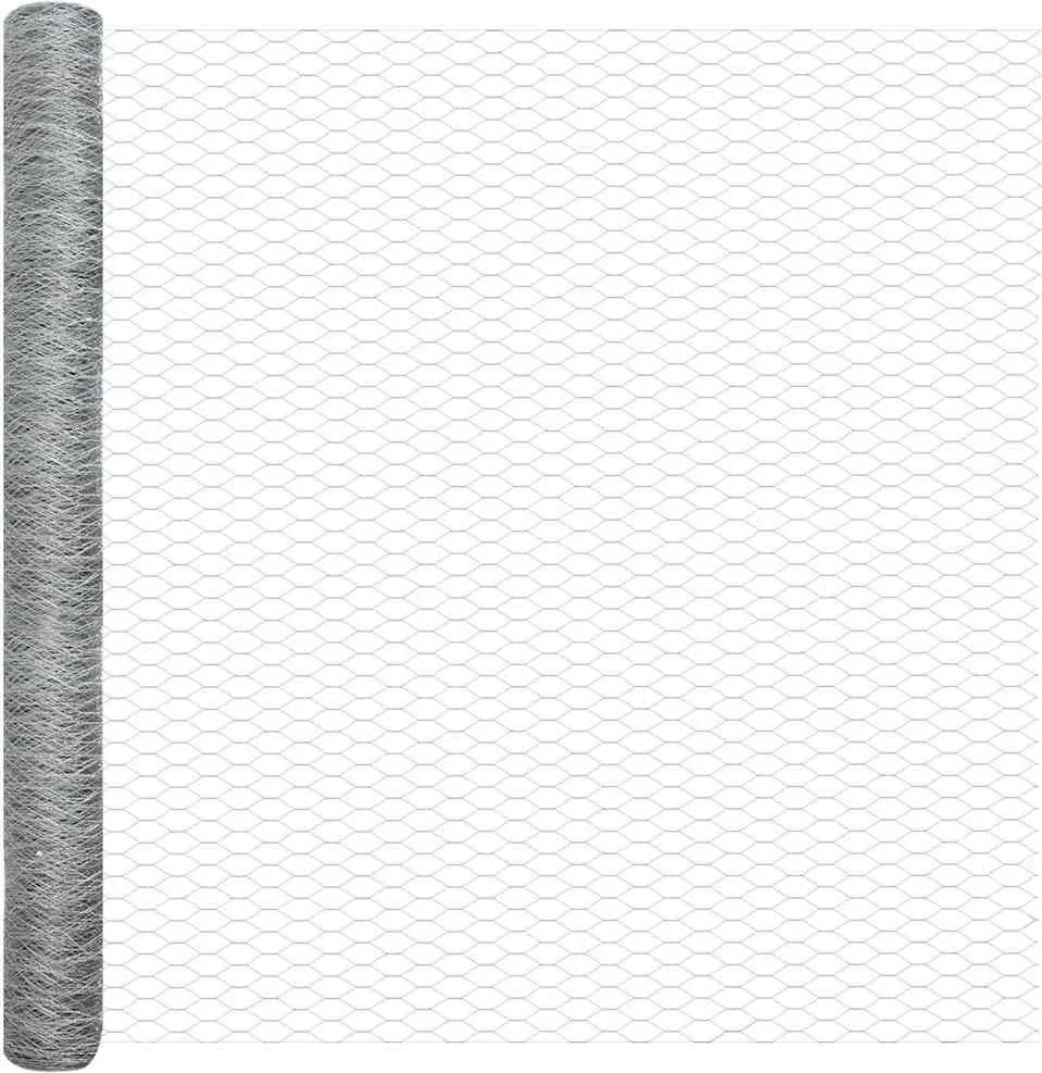 Hexagonální plot s betonovým základem 50 x 1,4 m Stříbrná 3353845