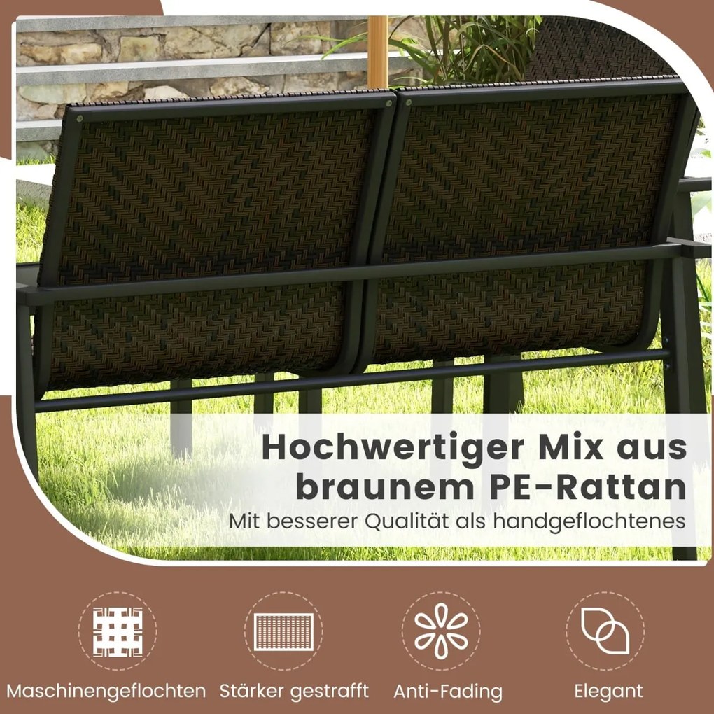 Costway 4 ks. Olyrattan Gartenmöbel Set inkl. 2 Stühlen a Bank a Tisch