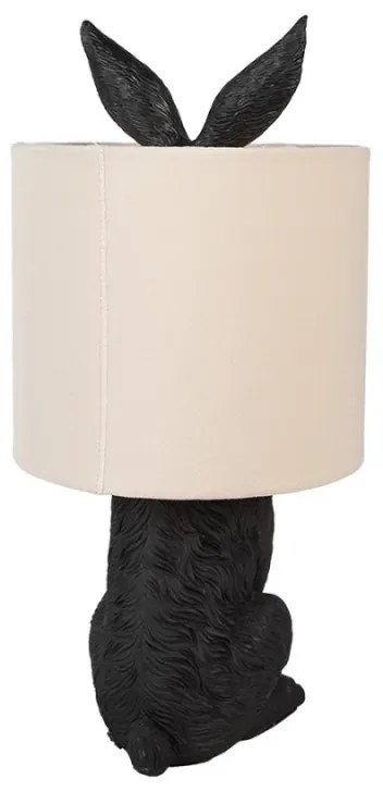 Černá stolní lampa králík s béžovým stínidlem Konijn – 20x43 cm