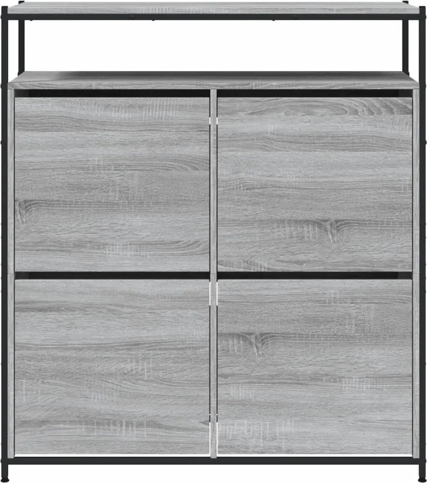 Botník se 4 výklopnými zásuvkami šedý sonoma 100 x 34 x 112 cm 3214416