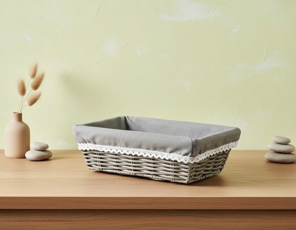Košík WILL 28x18x9 cm šedý