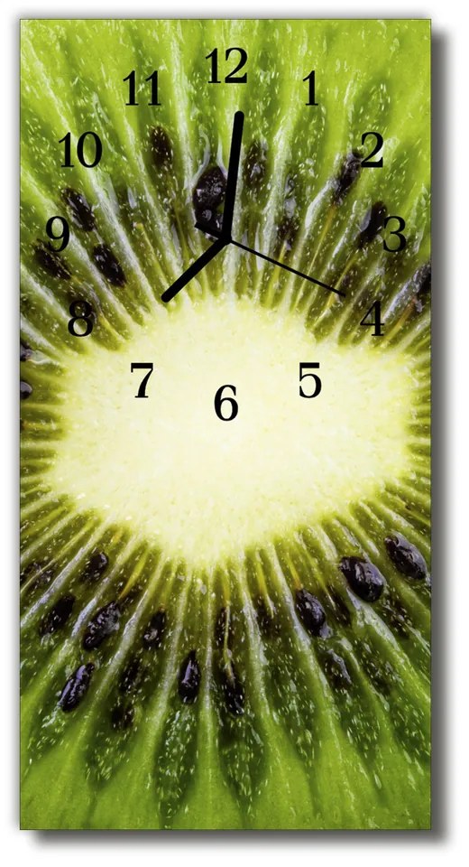 Skleněné hodiny vertikální  Zelené ovocné kuchyně 30x60 cm