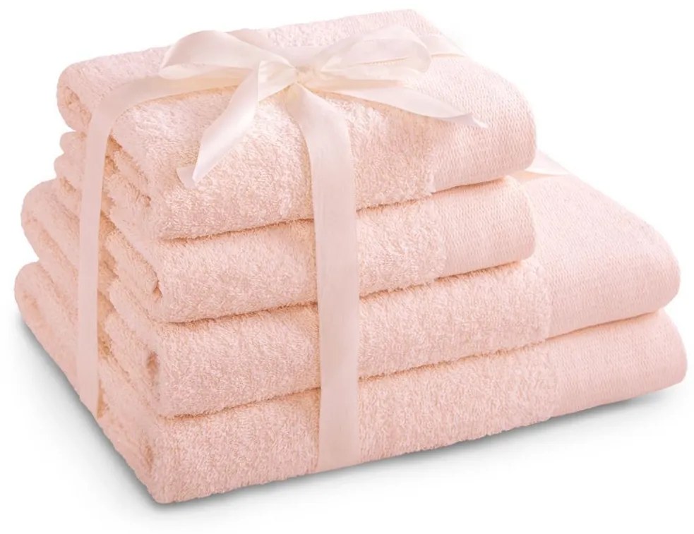 Sada bavlněných ručníků AmeliaHome AMARI růžová