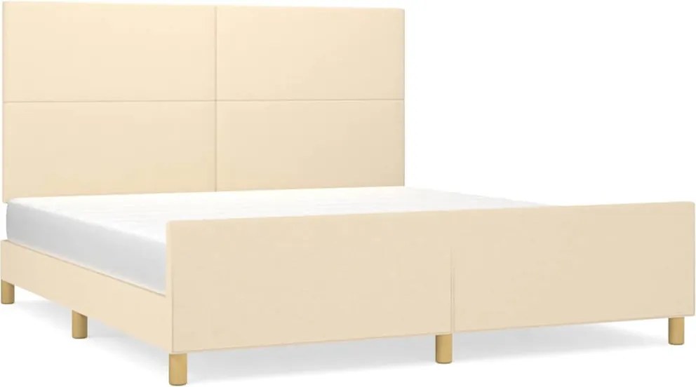 Rám postele bez matrace krémový 180 x 200 cm textil 3124916