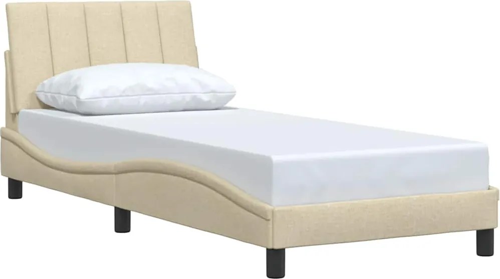 Rám postele bez matrací Hanko krémově 90x200 cm textil 3310368