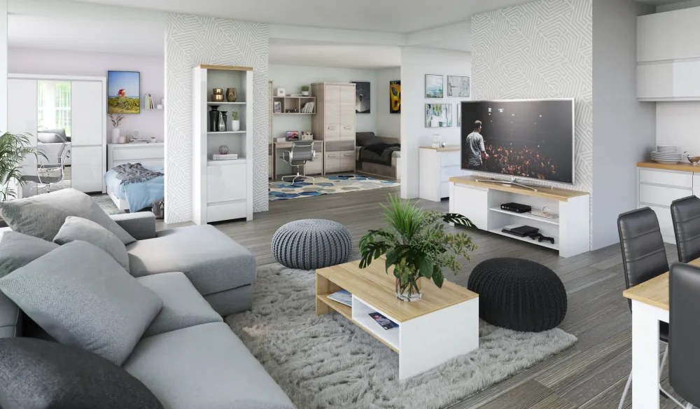 Komoda 3D2S, kaštan nairobi/onyx, JESI NEW