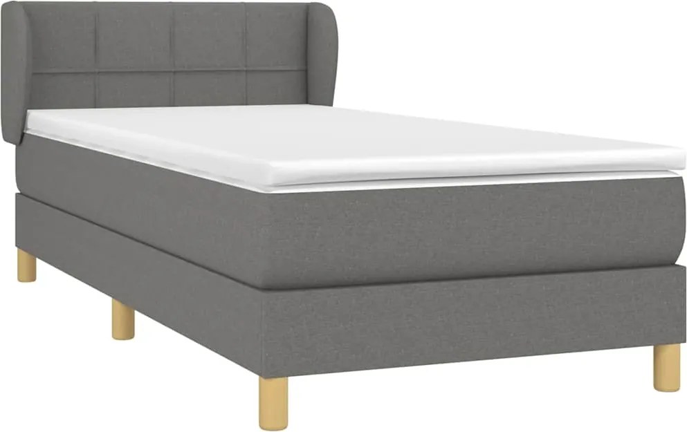 Box spring postel s matrací tmavě šedá 80 x 200 cm textil 3126758