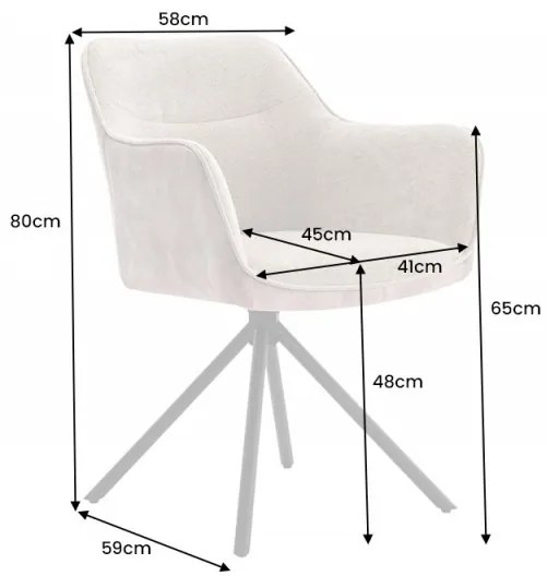 Designová otočná židle Rahiq šedá