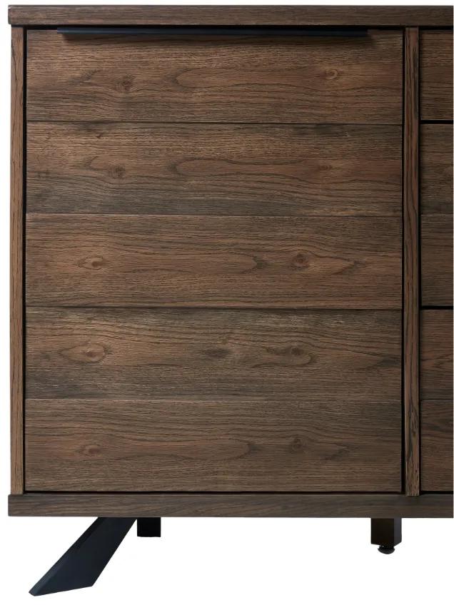 Tmavě hnědá dubová komoda Unique Furniture Arno 170 x 45 cm