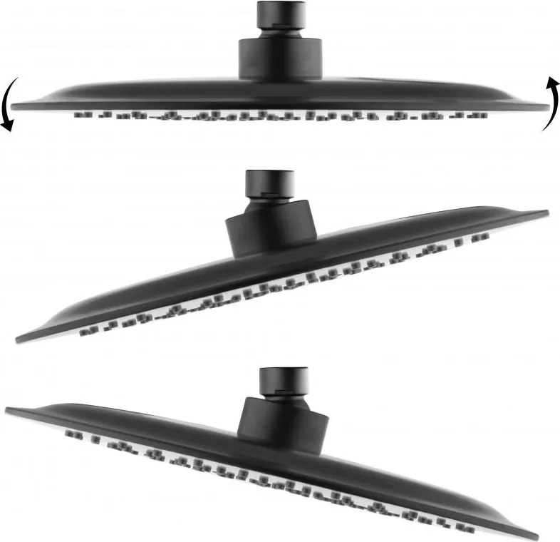 Erga Erga, SLIM sprchová hlavice o průměru 25cm, černá matná, ERG-YKA-BP.BRG25-BLK
