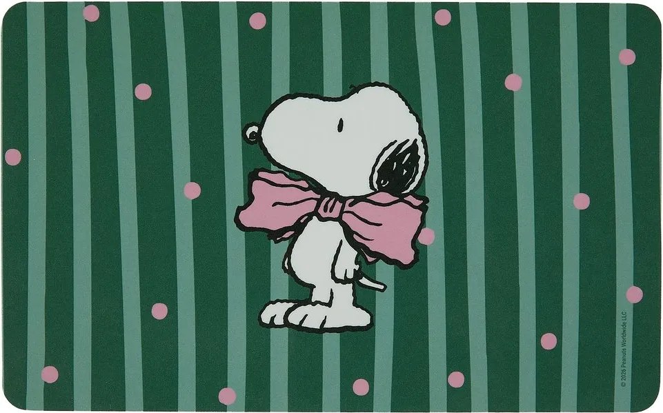 PEANUTS Snídaňové prkénko Snoopy s motýlkem - zelená