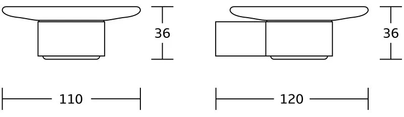Mexen Base, nástěnná mýdlenka, zlatá lesklá, 7088239-50
