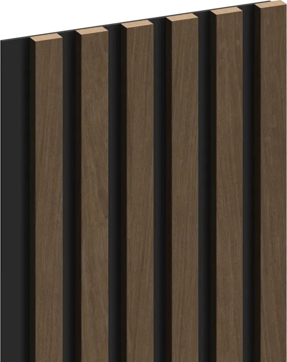 Mexen Lam-B, akustické stěnové lamely 275 × 30 cm, HDF deska 4 mm, technická dýha, ořech espresso, S100-275307-3015-019