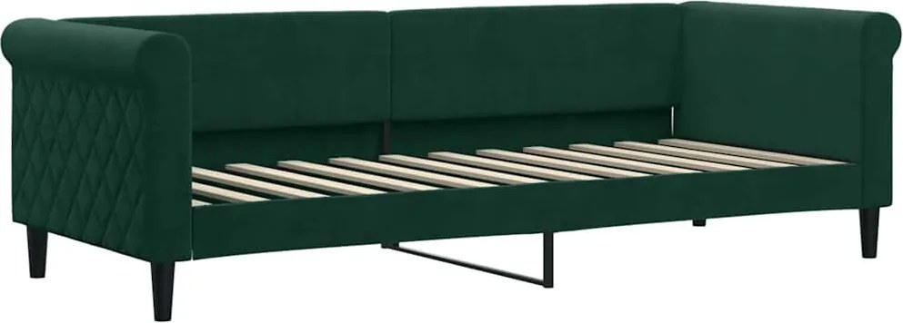 Válenda s přistýlkou a zásuvkami tmavě zelená 80 x 200 cm samet 3197838
