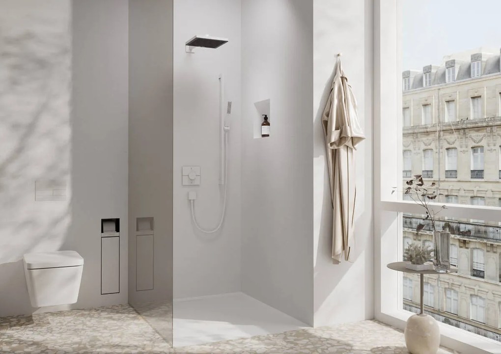 Hansgrohe Unica, sprchová tyč E Puro 650 mm s lehce posuvným držákem a sprchovou hadicí, chromová, HAN-24404000