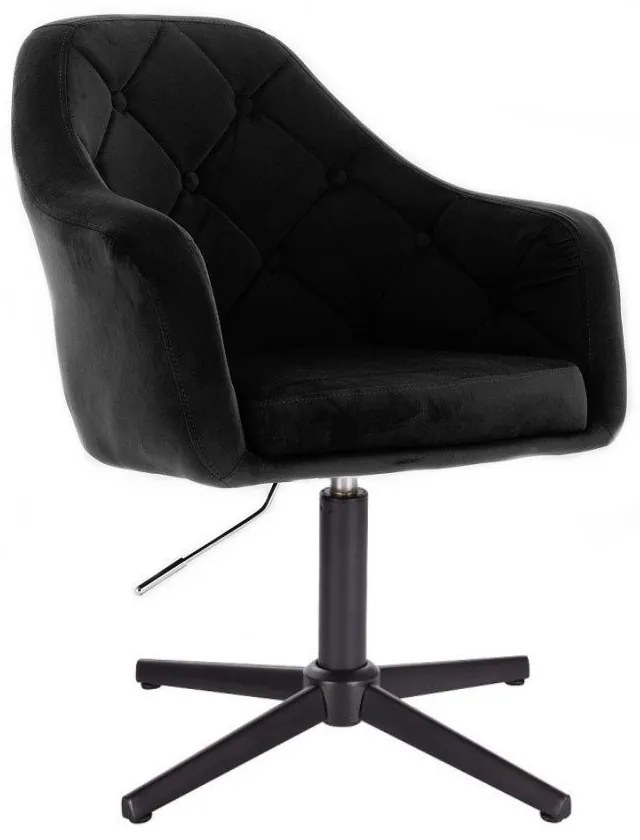 LuxuryForm DESIGN Křeslo ANDORA VELUR na černém kříži- černé