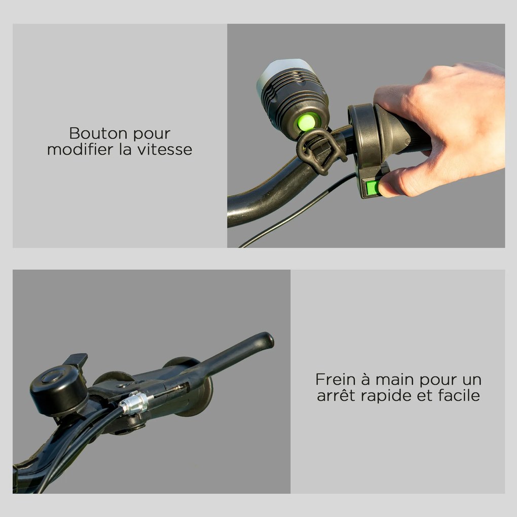 HOMCOM 120W Skládací elektrická koloběžka pro děti 7-14 let, max. rychlost 12 km/h, dojezd 10 km, černá