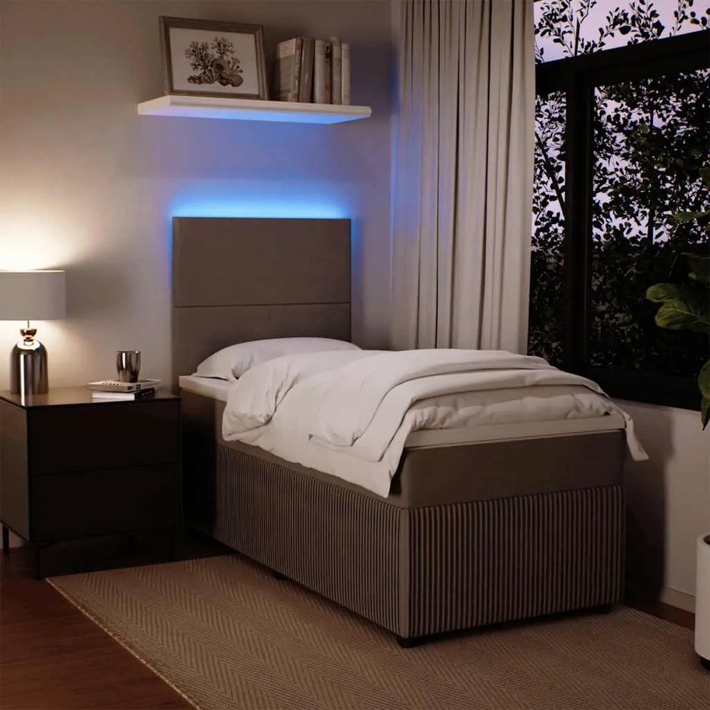 Box spring postel s matrací světle šedá 90x200 cm samet 3294532