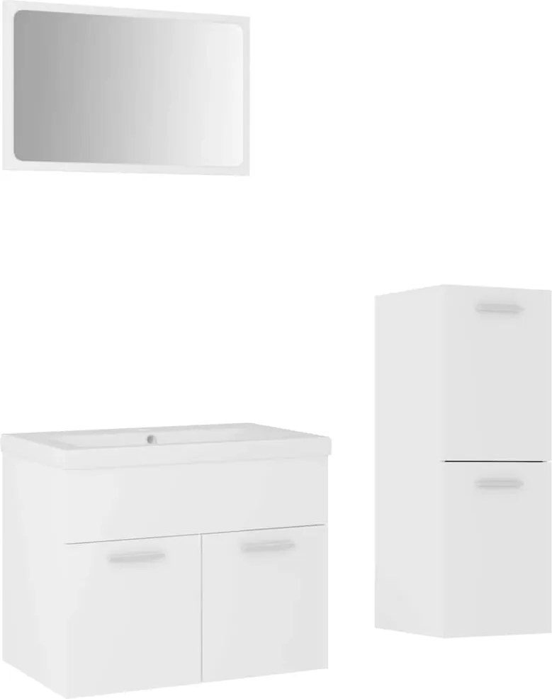 Set koupelnového nábytku bílý kompozitní dřevo 3071180