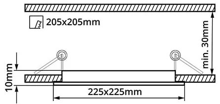 T-LED SN18 LED panel 18W čtverec 225x225mm Studená bílá