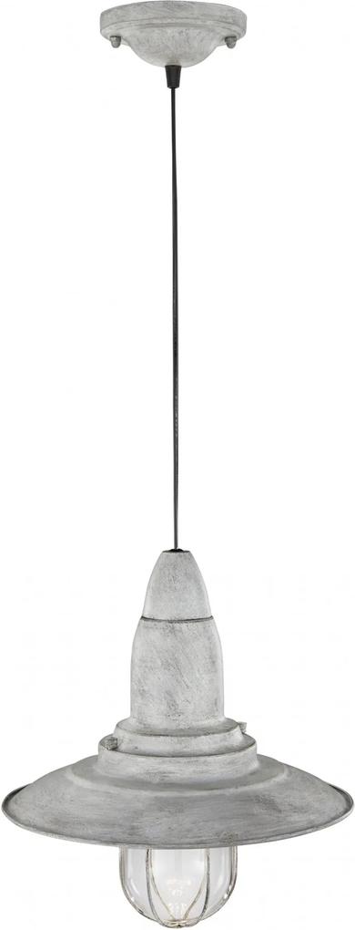 TRIO Závěsné retro svítidlo Fischer Grey Ø 32 cm