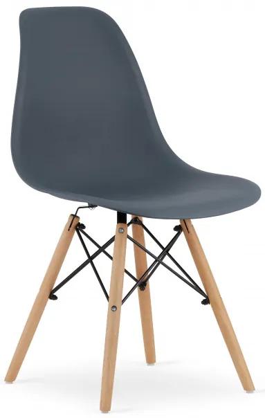 Jídelní židle OSAKA šedá (hnědé nohy) (1ks)