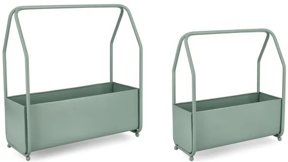 BIZZOTTO Set 2 květináčů KEYRA zelenošedá