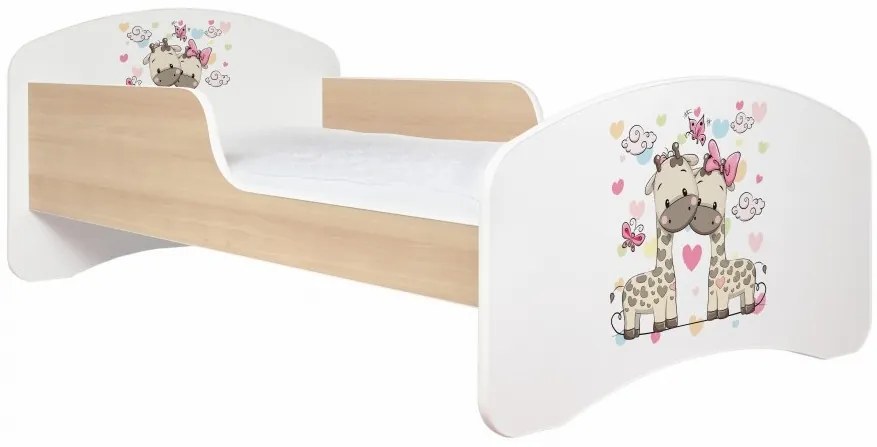 Svět pokojů Dětská postel Zvířátka - ZAMILOVANÉ ŽIRAFKY + matrace zdarma Barva: Bílá, Úložný prostor: ANO, Rozměr: 140x70 cm