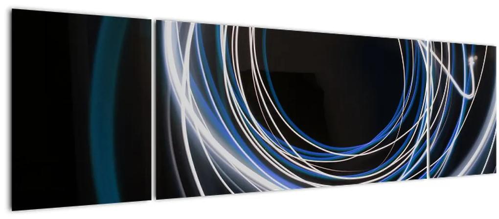 Obraz modrých linek (170x50 cm)