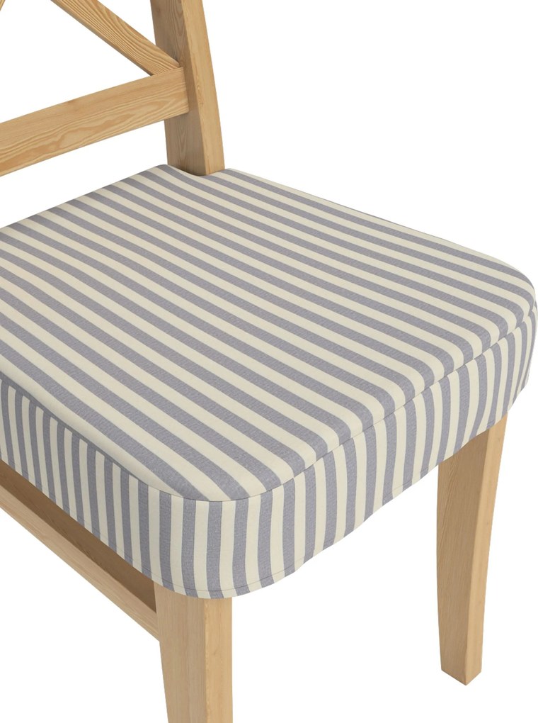 Sedák na židli IKEA Ingolf barva tmavě modrá látka vzorované