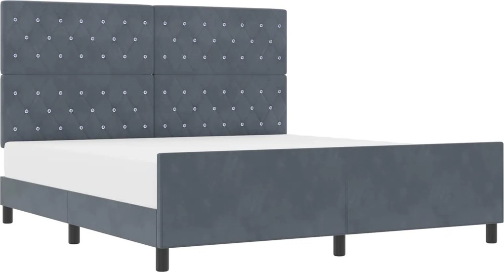 Postel s boxspringem s čelo Tmavě šedá 180 x 200 cm samet 3344892